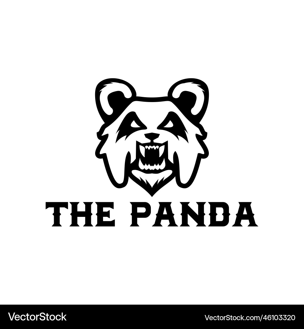 Panda logo angry design template Royalty Free Vector Image
