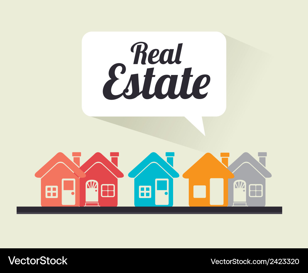 Real estate design over beige background Vector Image
