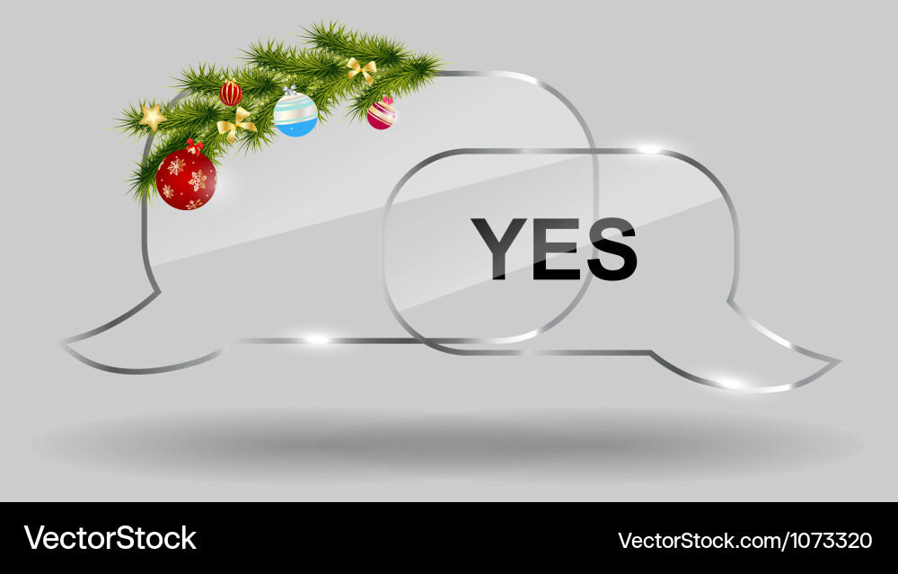 Realistic christmas glass speech bubbles Vector Image