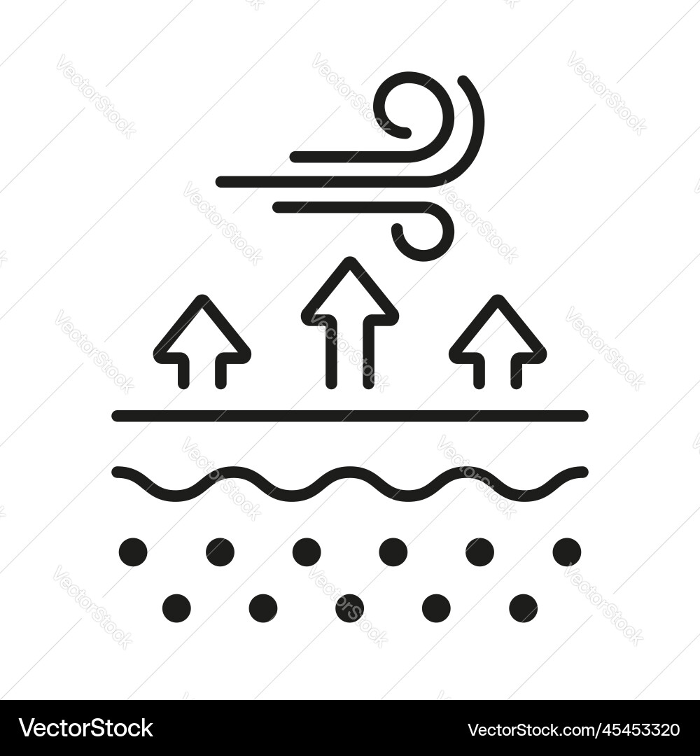 Reflection of wind impact and temperature symbol Vector Image