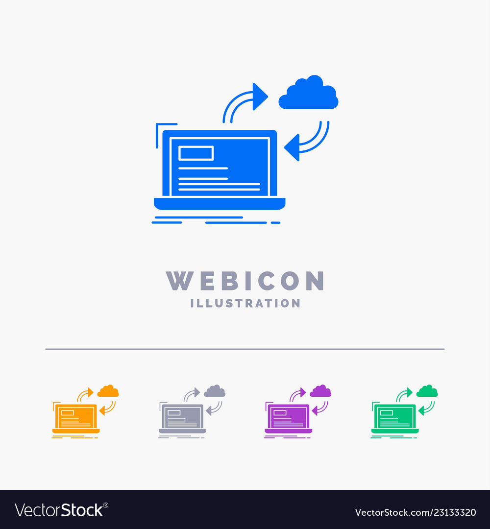 Sync Processing Data Dashboard Arrows 5 Color Vector Image
