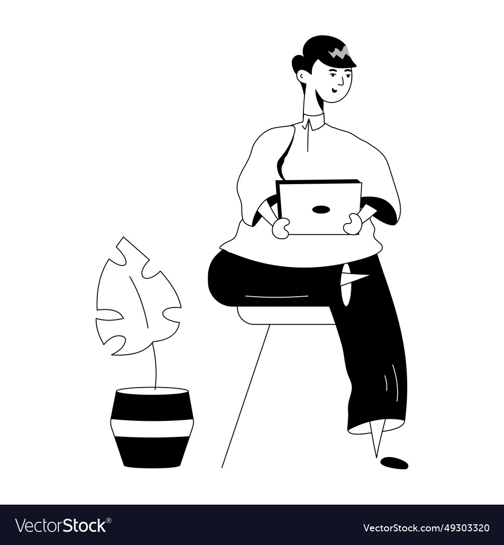 Tablet user Royalty Free Vector Image - VectorStock