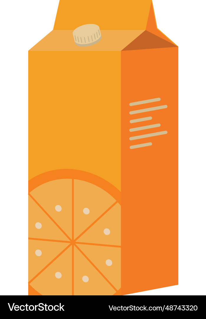 Tetra pack box of orange Royalty Free Vector Image