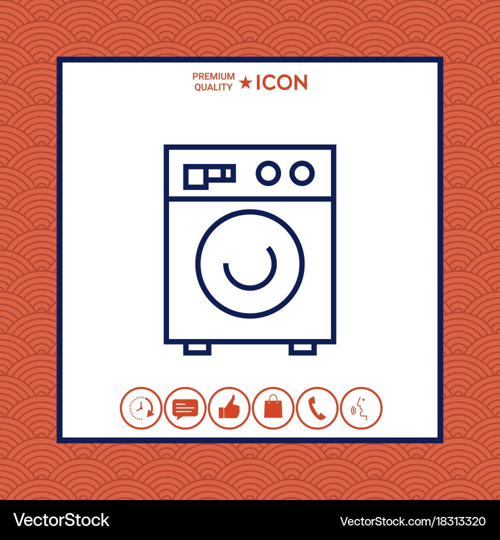 Washing machine linear icon Royalty Free Vector Image