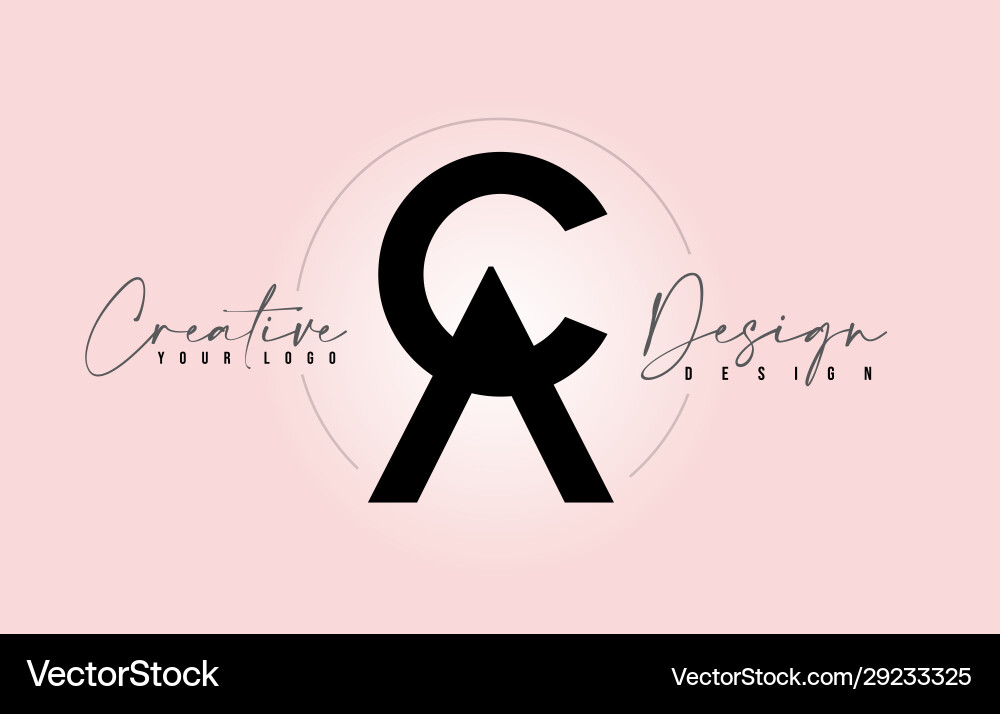 Ca letter design icon logo with letters one Vector Image