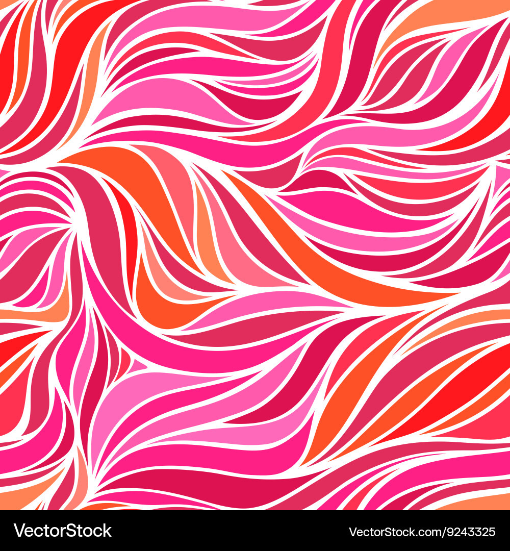 Color hand-drawing wave pink romantic background Vector Image