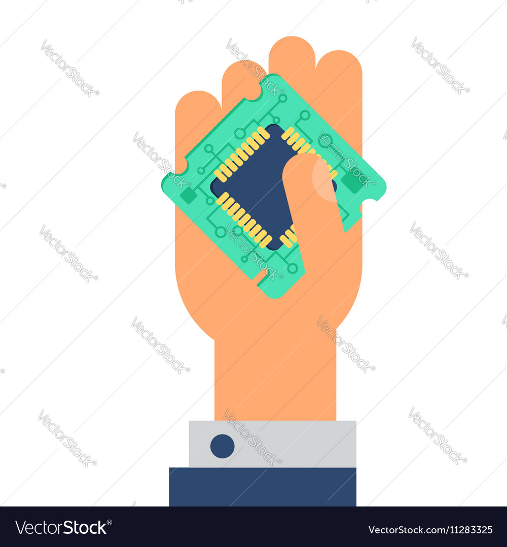 Computer processor chip Royalty Free Vector Image