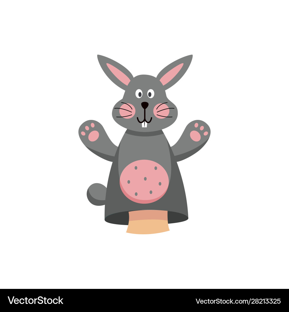 Cute rabbit hands toy or puppet for theaterflat Vector Image
