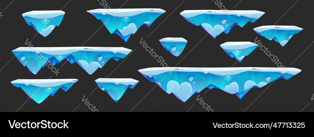 Flying ice jump game island Royalty Free Vector Image
