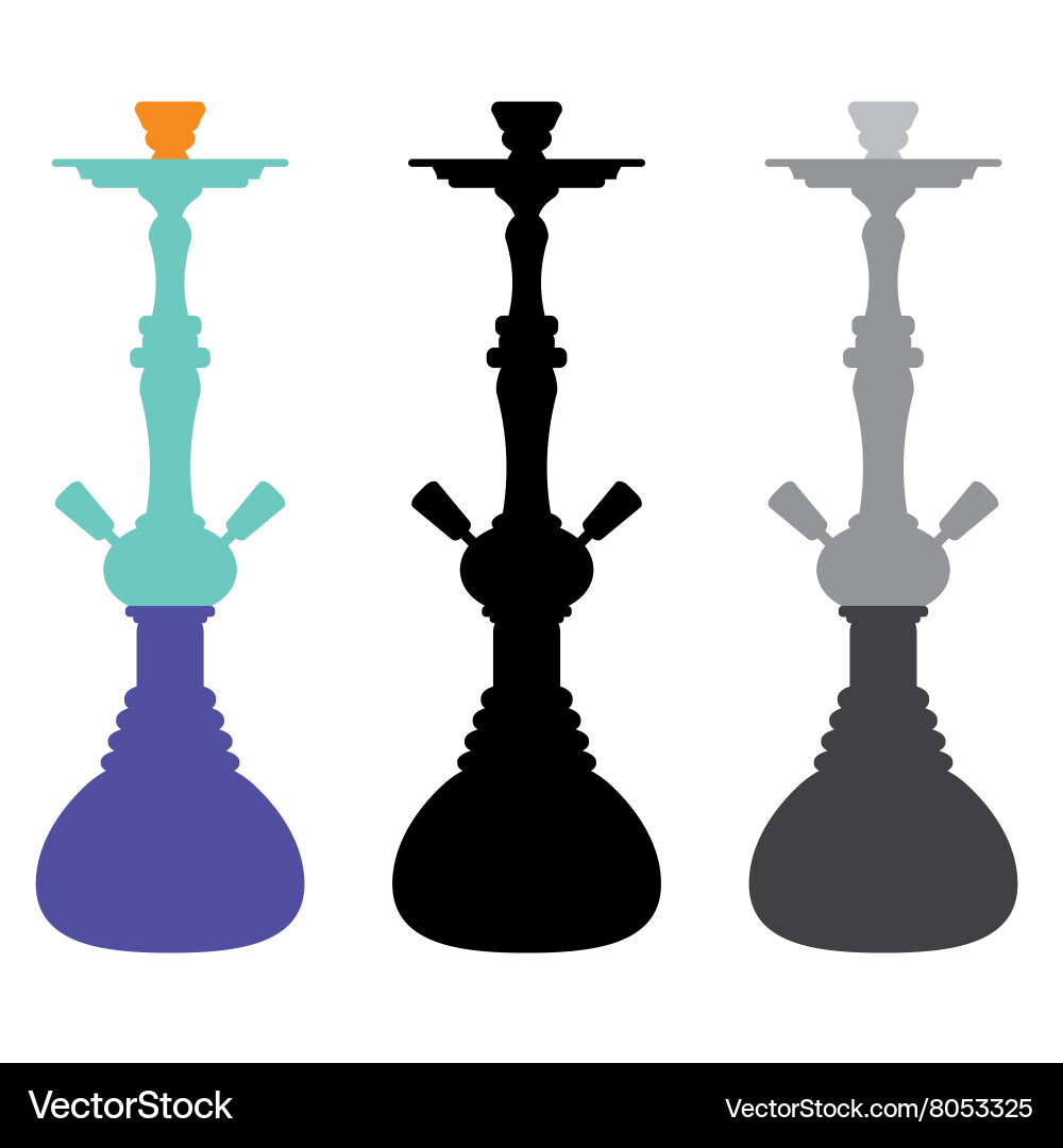 Hookah silhouettes set Royalty Free Vector Image