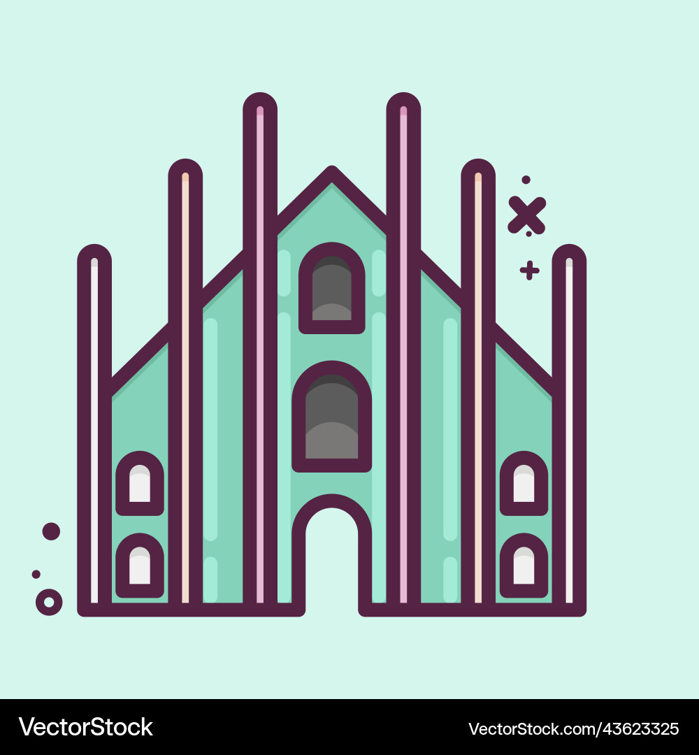 Icon milan suitable for education symbol mbe Vector Image