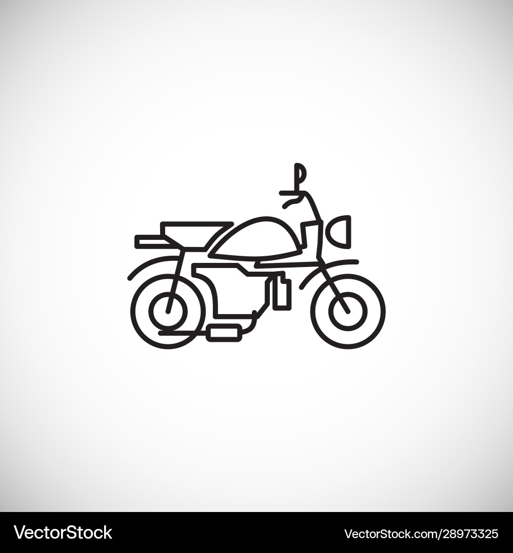 Motorcycle icon outline on background for graphic Vector Image