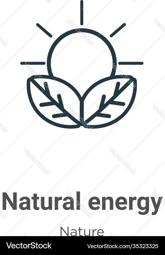 Natural energy outline icon thin line black Vector Image