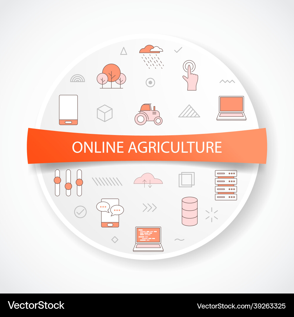 Online agriculture concept with icon Royalty Free Vector