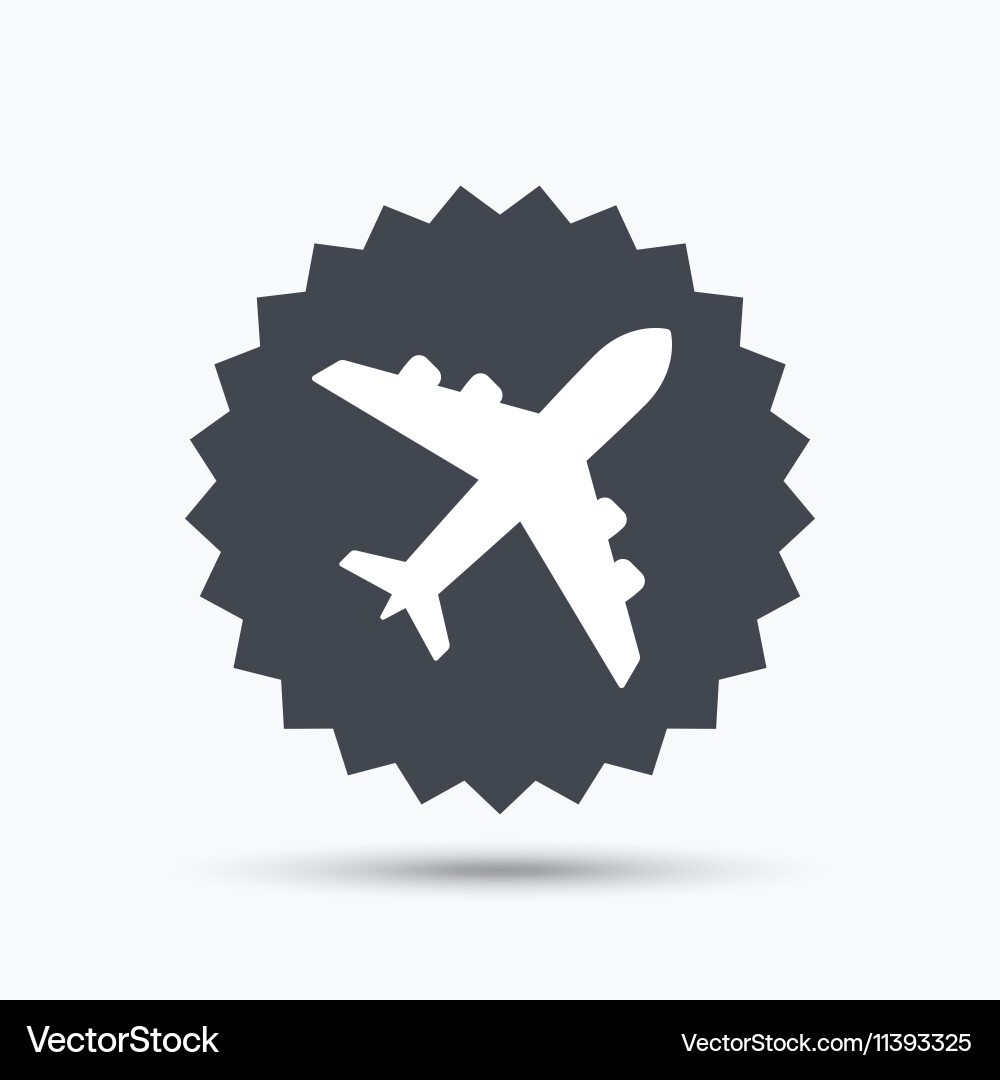 Plane icon flight transport sign Royalty Free Vector Image