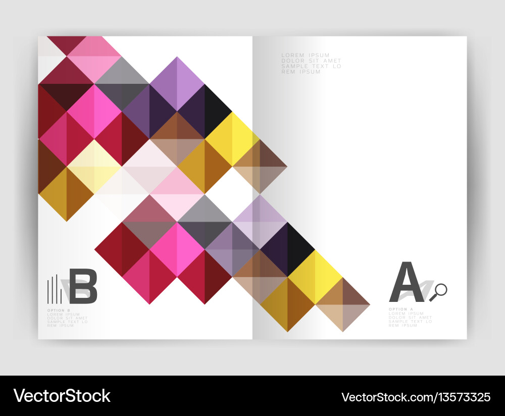 Square annual report brochure a4 print template Vector Image