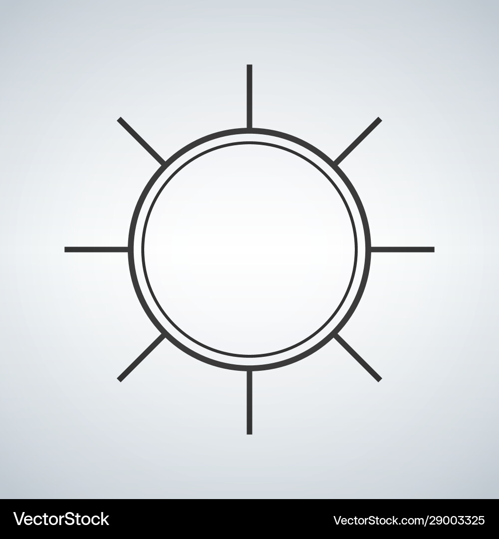 Sun line icon for web mobile and infographics Vector Image