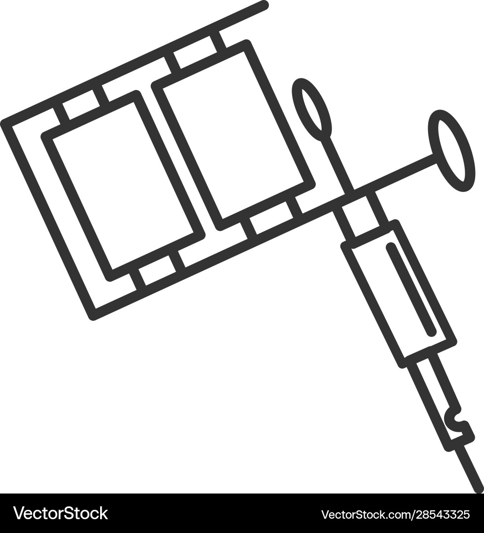 Tattoo machine linear icon Royalty Free Vector Image