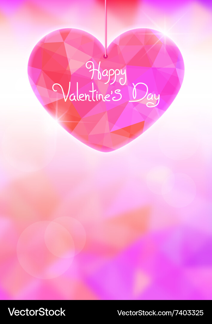 Valentines day card with precious heart on light Vector Image