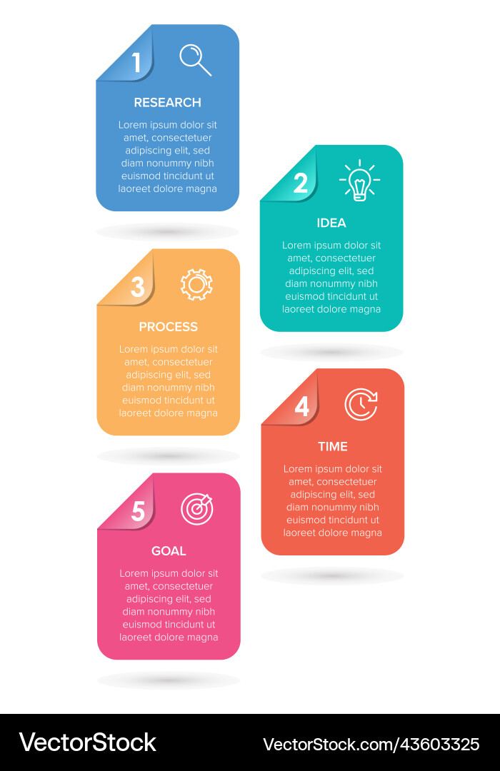 Vertical infographic design with icons and 5 Vector Image