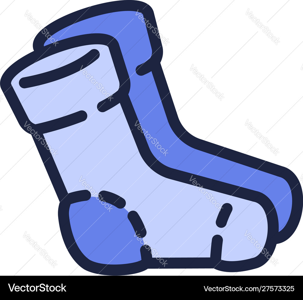 Winter socks icon outline style Royalty Free Vector Image
