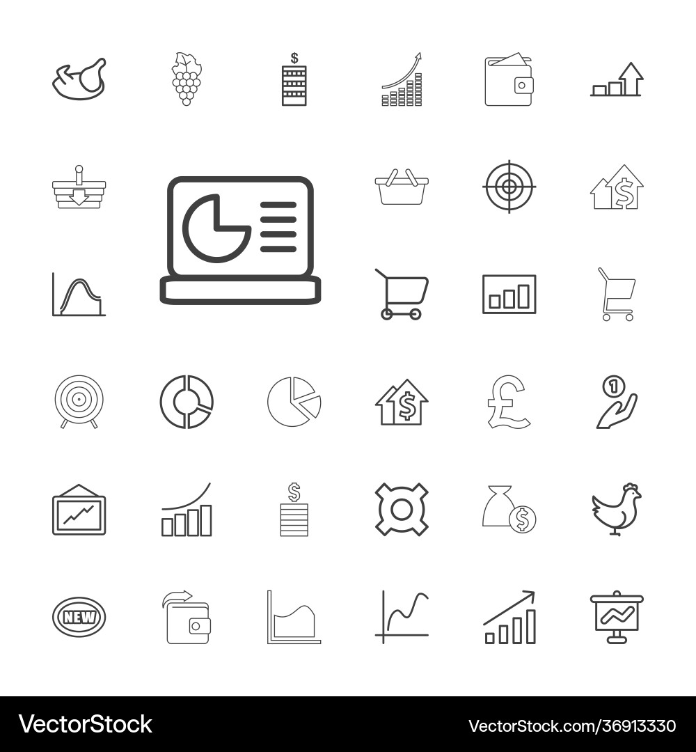 33 market icons Royalty Free Vector Image - VectorStock