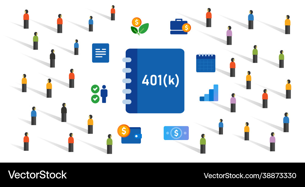 401k plan retirement for employee financial Vector Image