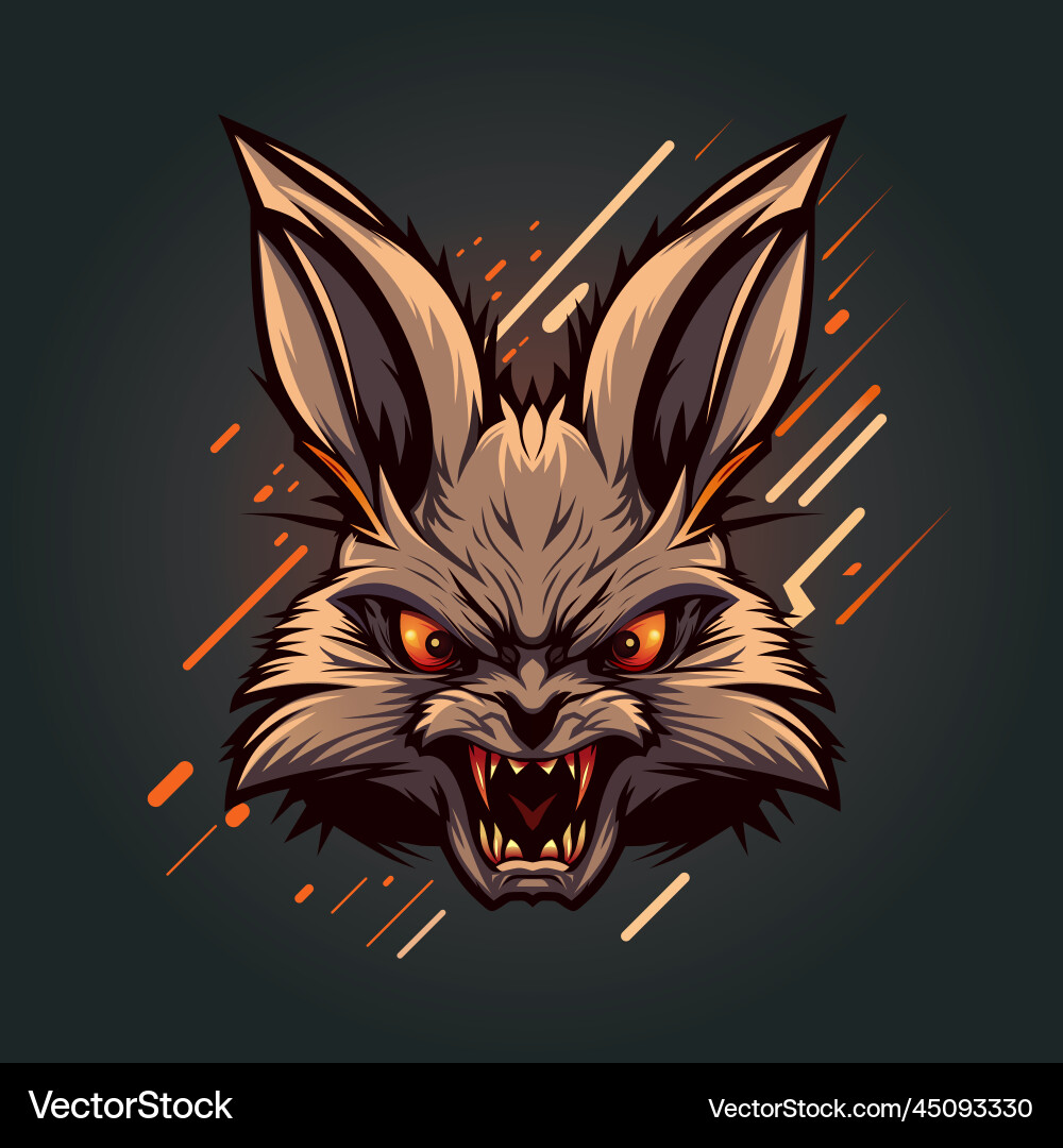 Angry furious rabbit rabbit with burning eyes Vector Image