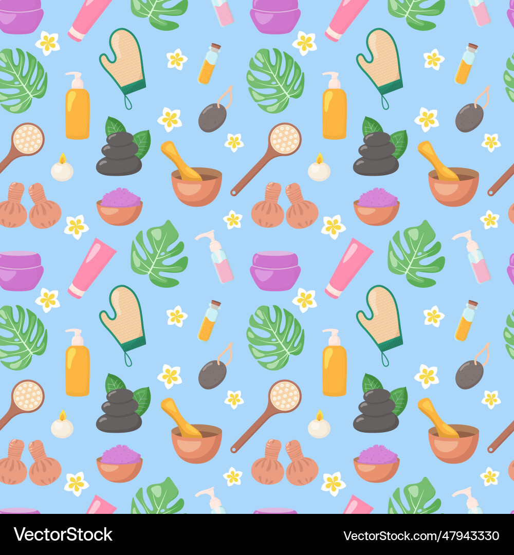 Beauty spa salon seamless pattern Royalty Free Vector Image
