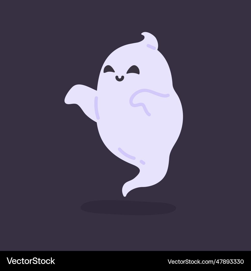 Cartoon ghost in white robe floating haunt Vector Image