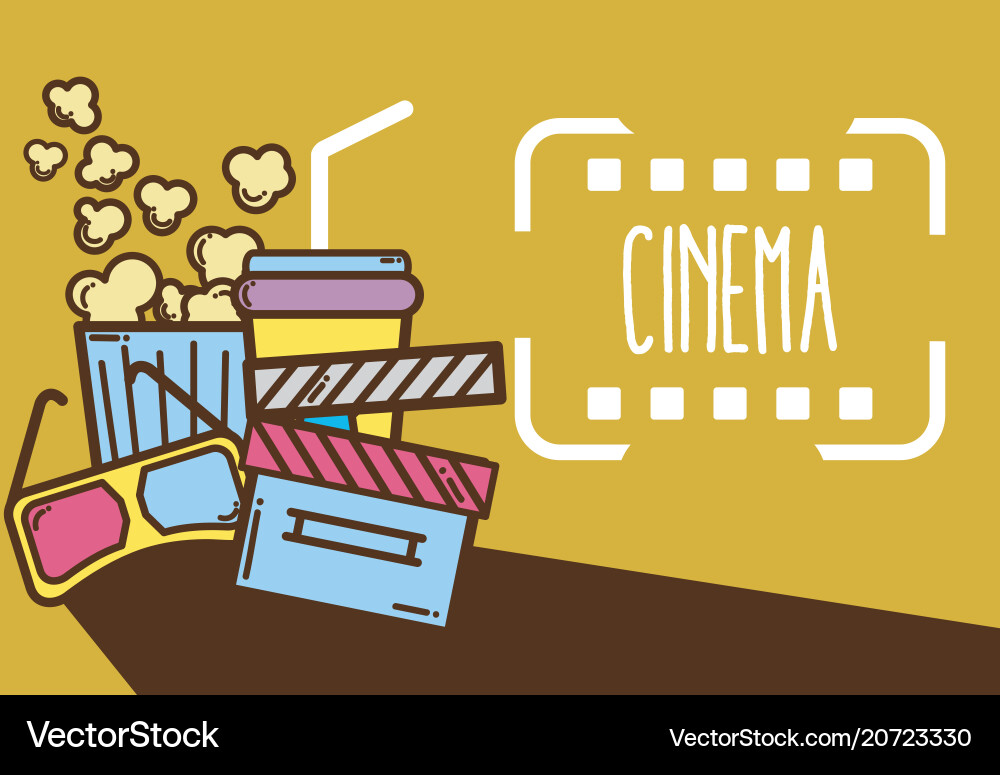 Cinema cute cartoon design Royalty Free Vector Image