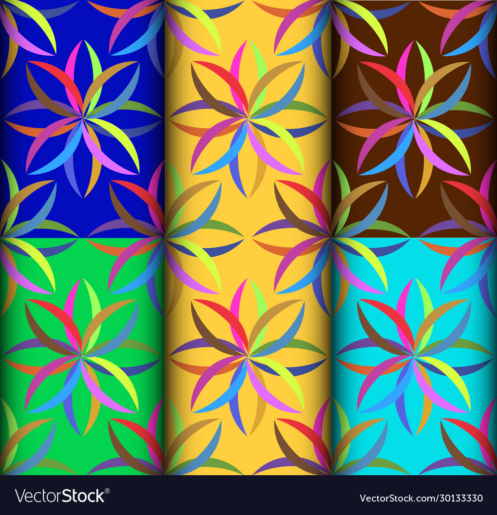 Claw flower pattern pack Royalty Free Vector Image