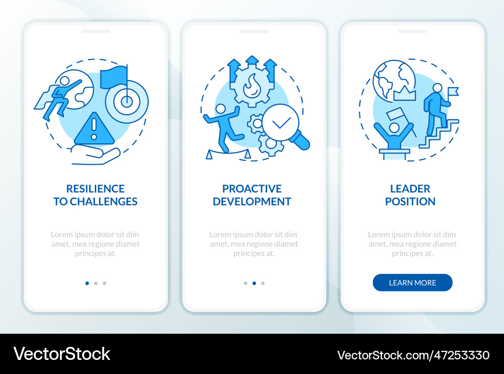 Company trendsetter advantages blue onboarding Vector Image