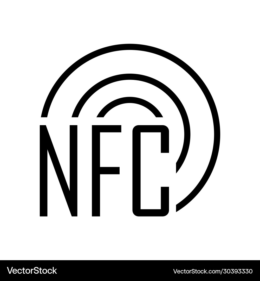 Contactless payment logo nfc icon letter Vector Image