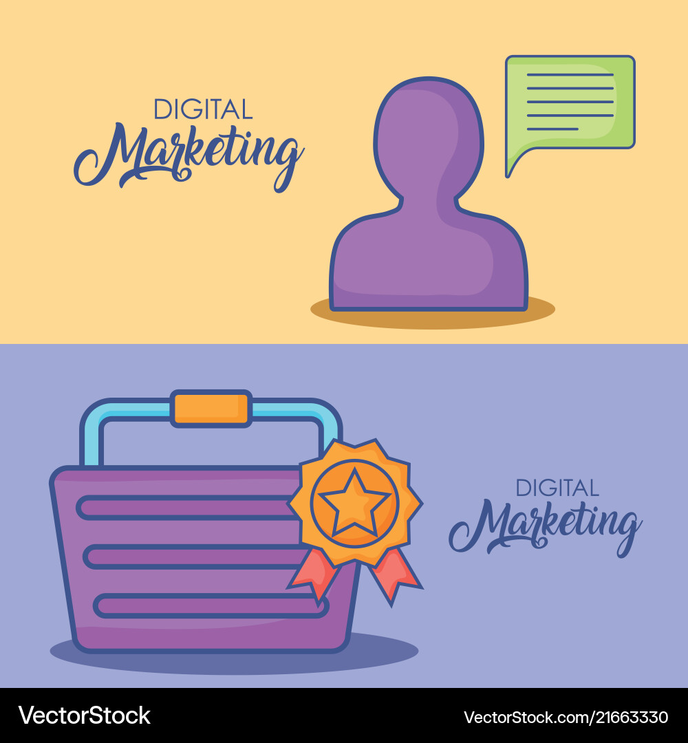 Digital marketing design Royalty Free Vector Image