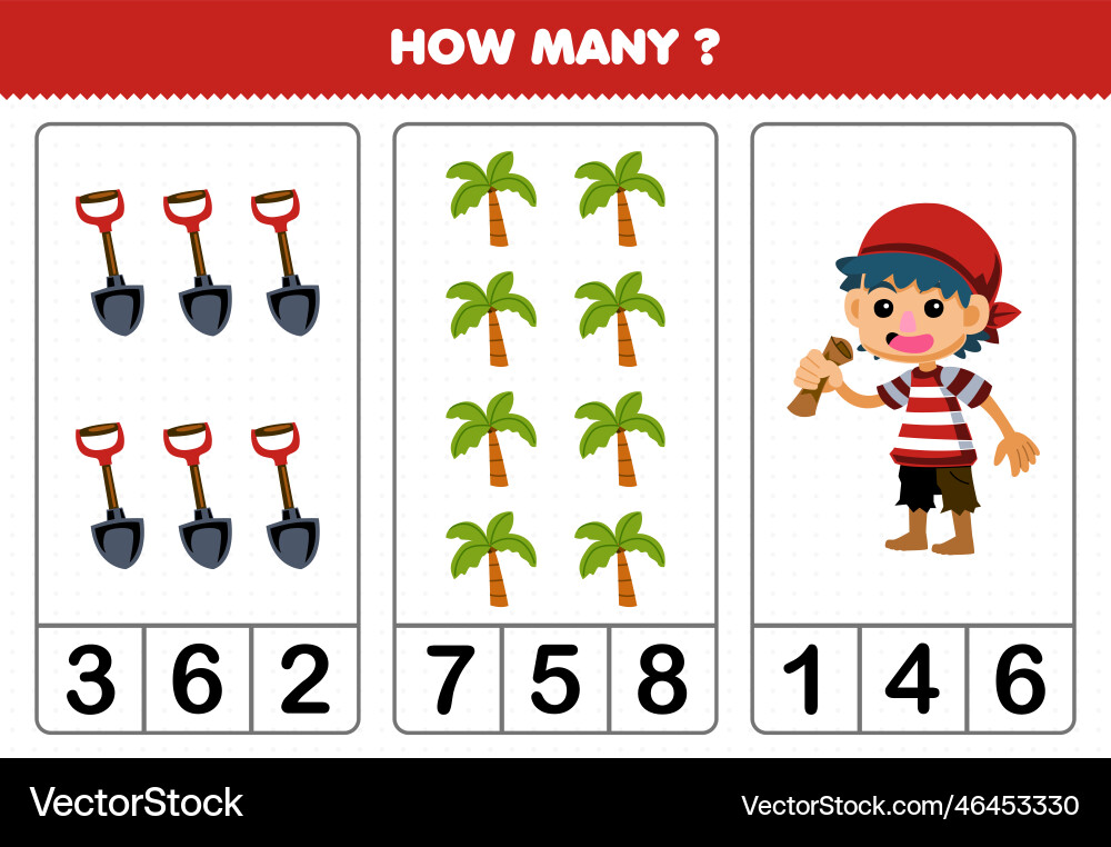 Education game for children counting how many Vector Image