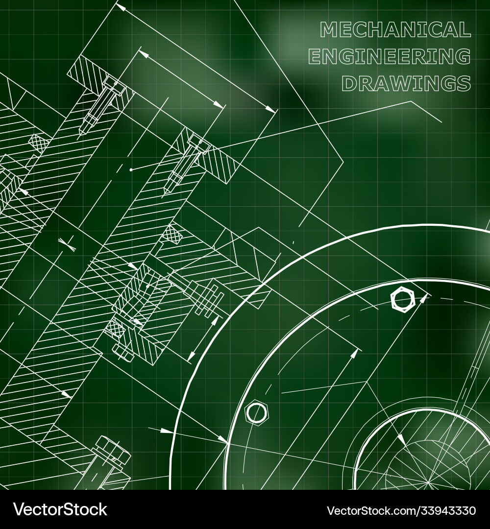 Green background grid technical mechanical Vector Image