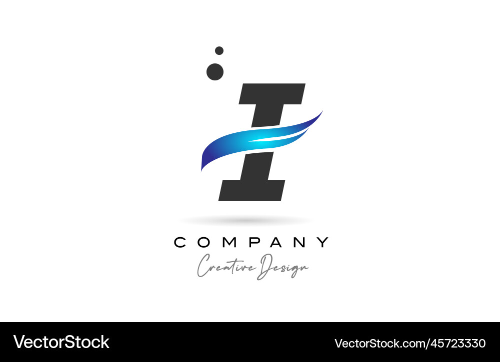 I grey blue dots alphabet letter logo icon Vector Image