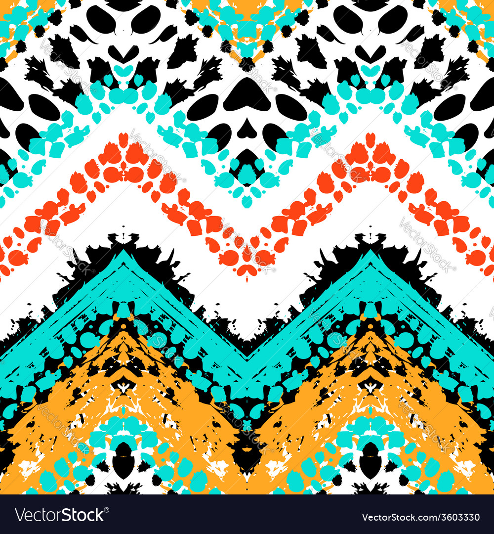 Multicolor hand drawn pattern zigzag Royalty Free Vector
