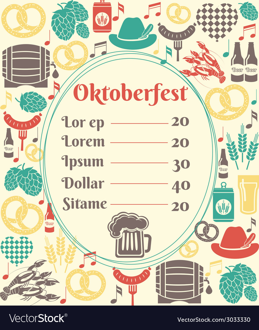 Oktoberfest Menu Template Royalty Free Vector Image