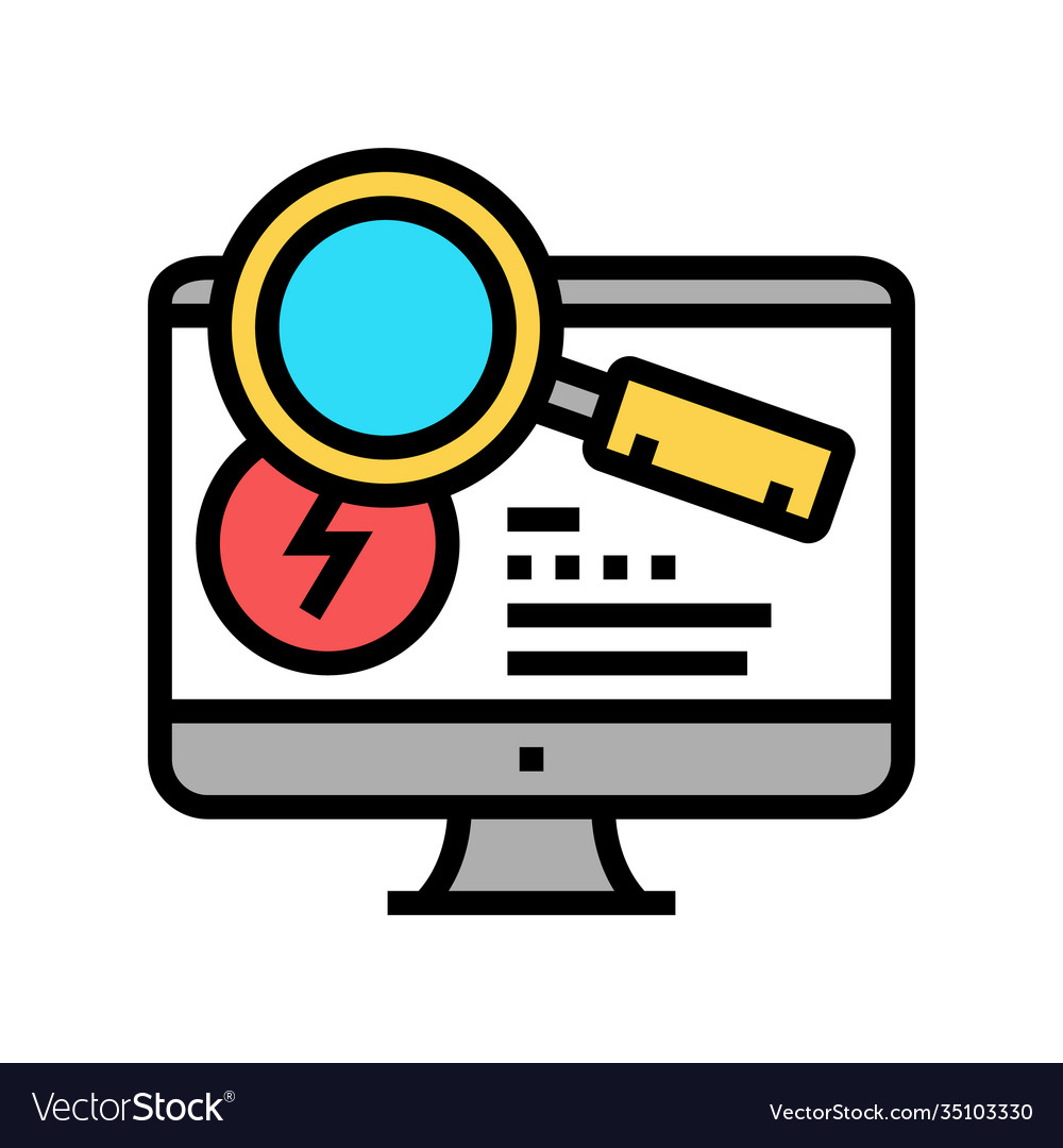 Research computer incident color icon Royalty Free Vector Research computer incident color icon Royalty Free Vector