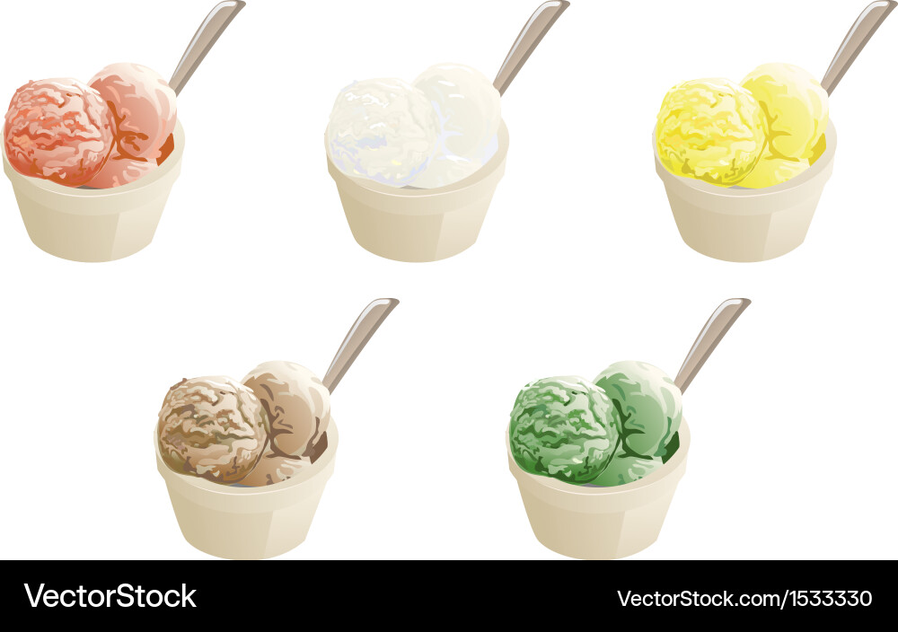 Set of ice cream Royalty Free Vector Image - VectorStock