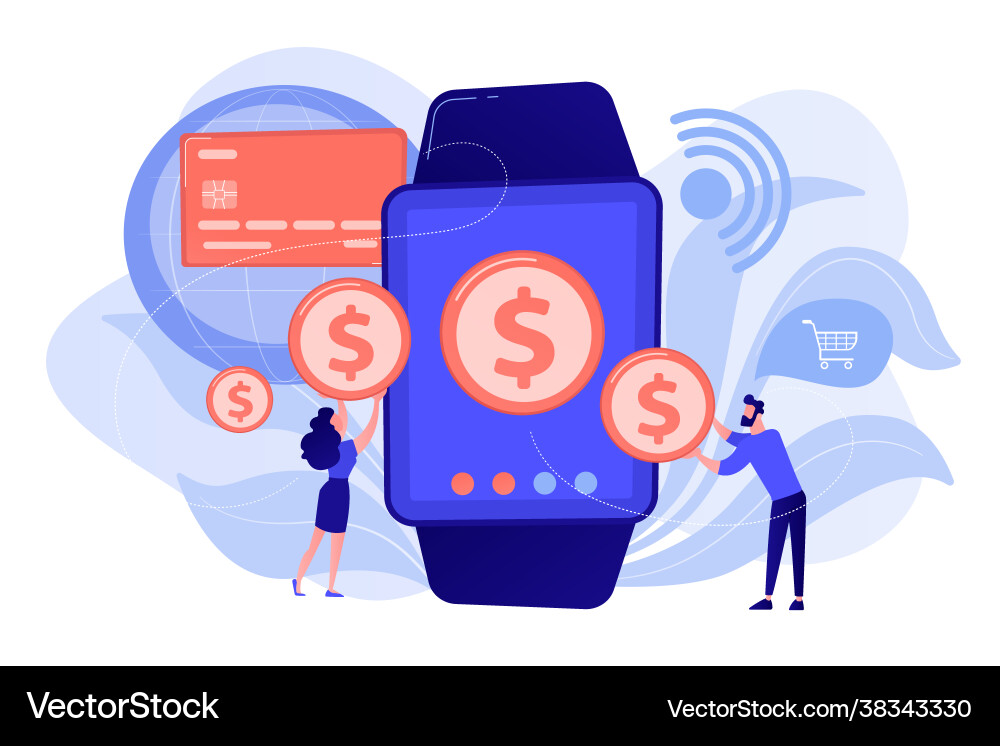 Smartwatch payment concept Royalty Free Vector Image