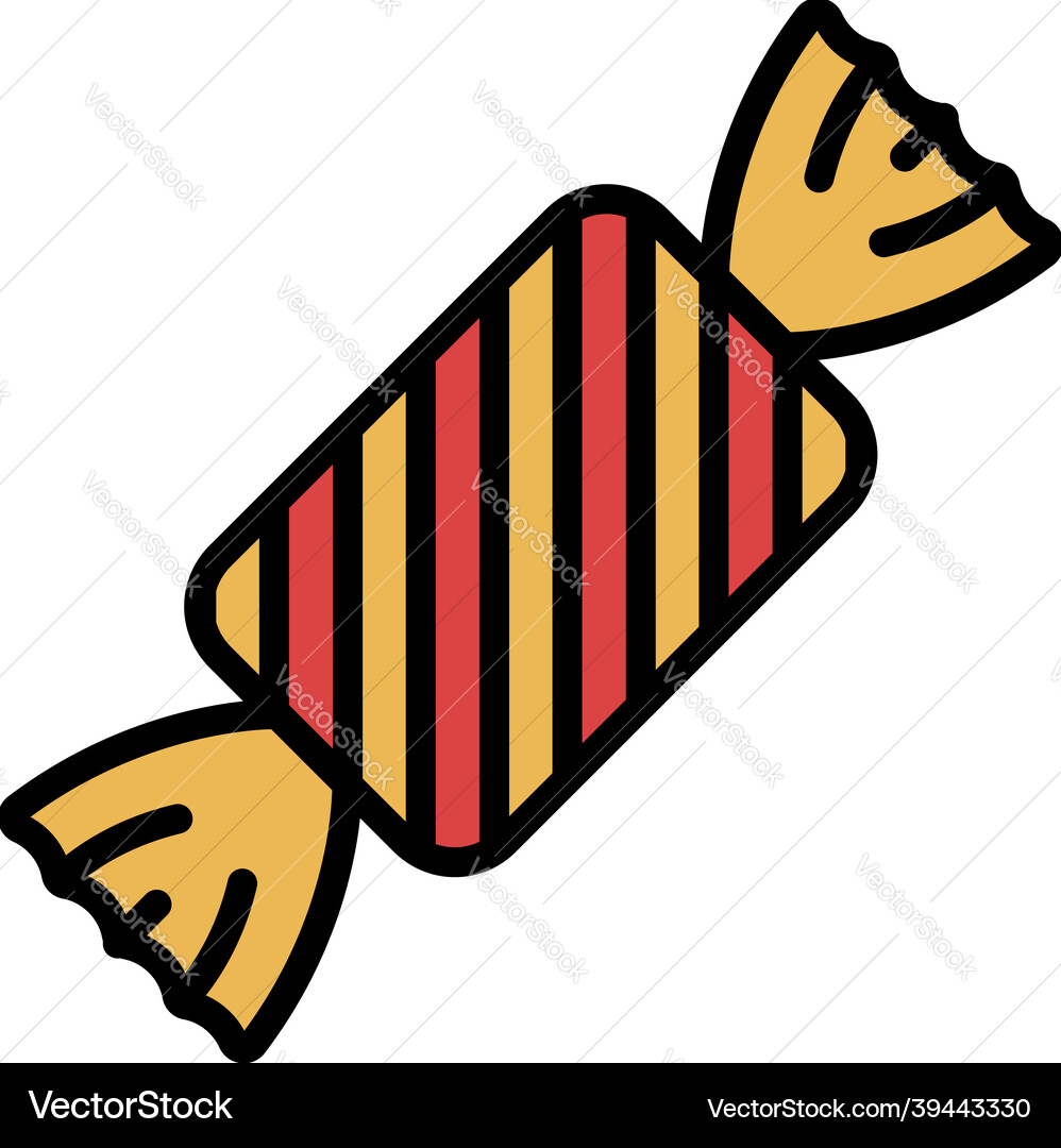 Striped pack toffee icon color outline Royalty Free Vector