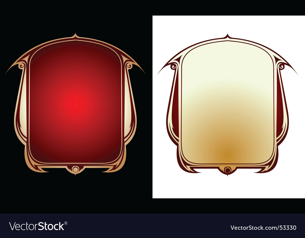 Two red gold frames Royalty Free Vector Image - VectorStock