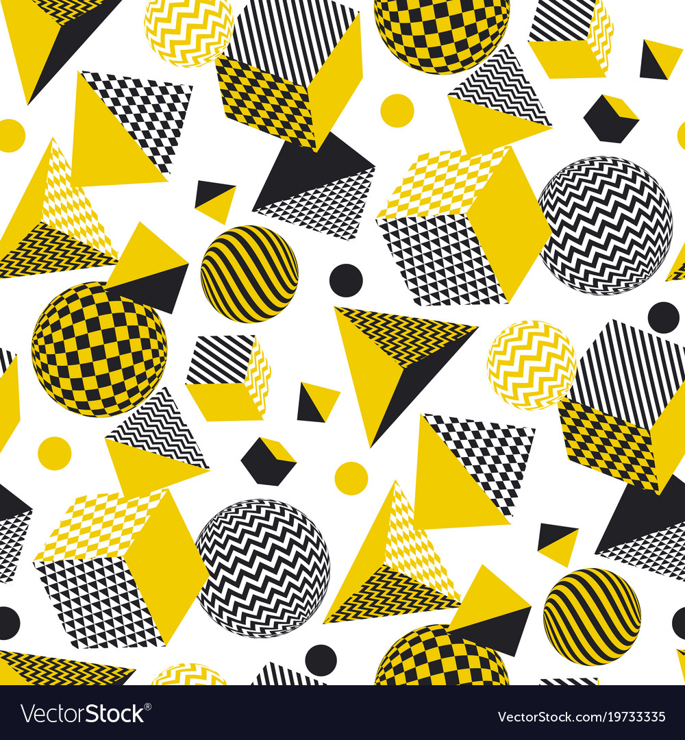 Abstract 3d geometric seamless pattern Royalty Free Vector