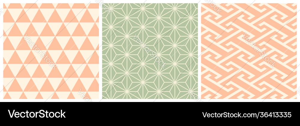 Asian asanoha seamless pattern with hemp leaves Vector Image