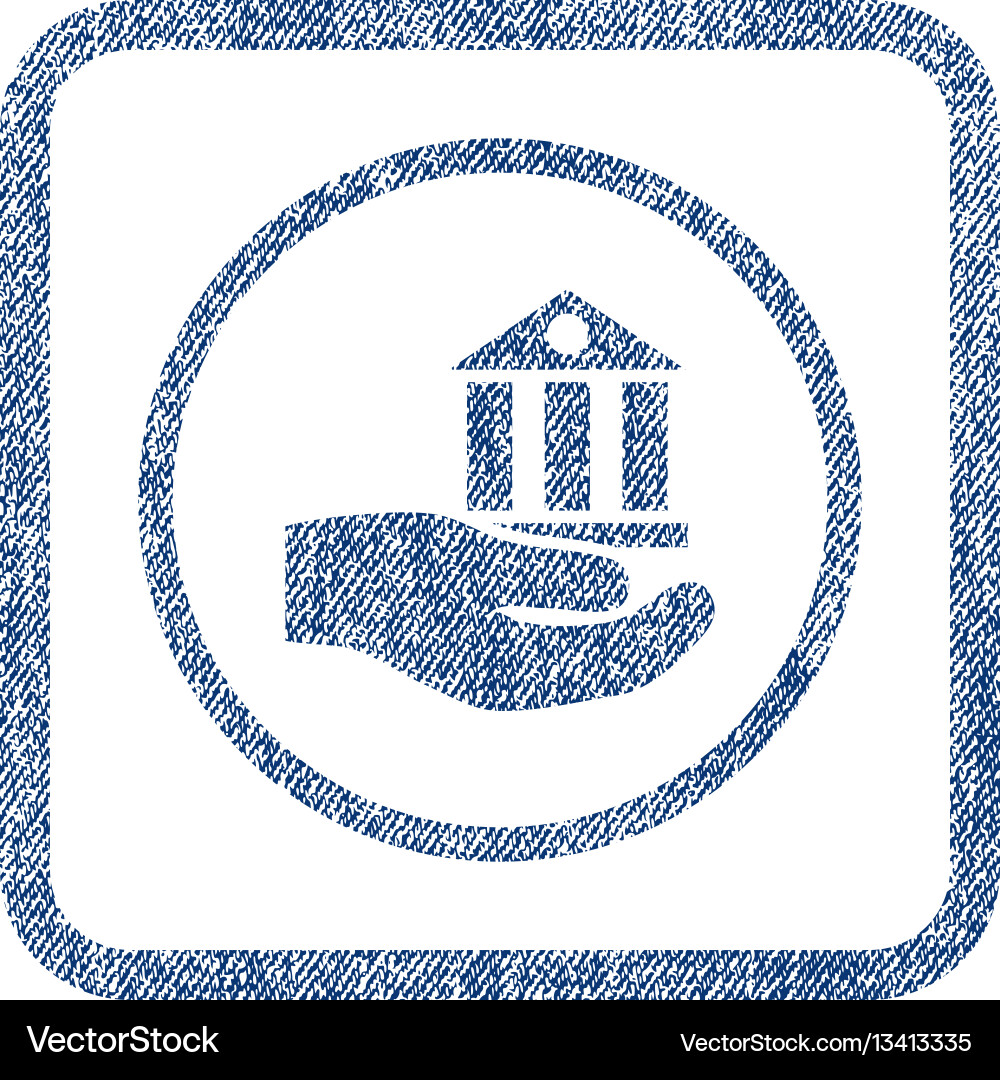 Bank service fabric textured icon Royalty Free Vector Image