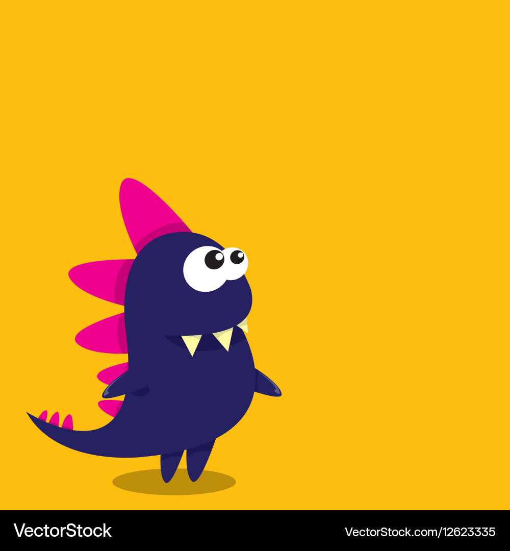 Cartoon funny dragon dinosaur Royalty Free Vector Image
