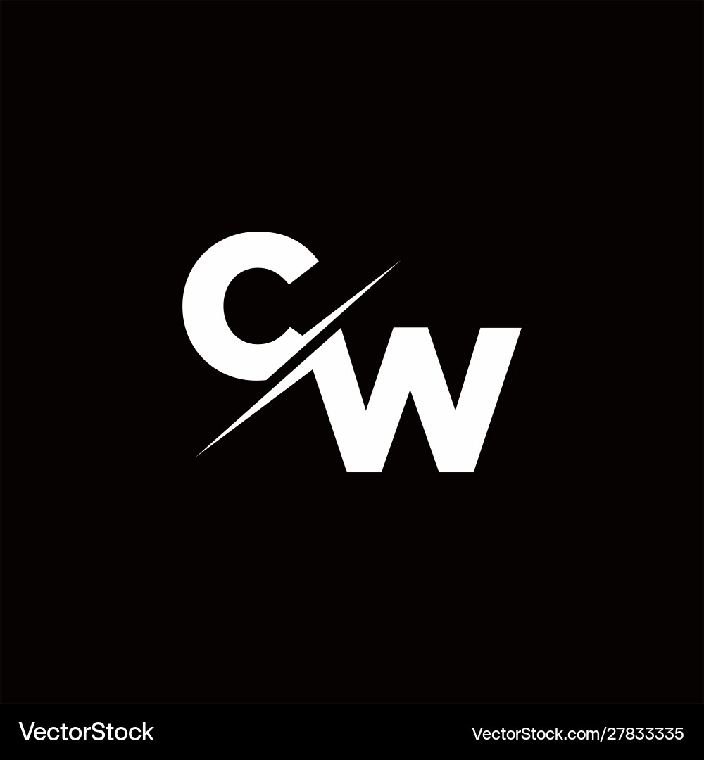 Cw logo letter monogram slash with modern Vector Image